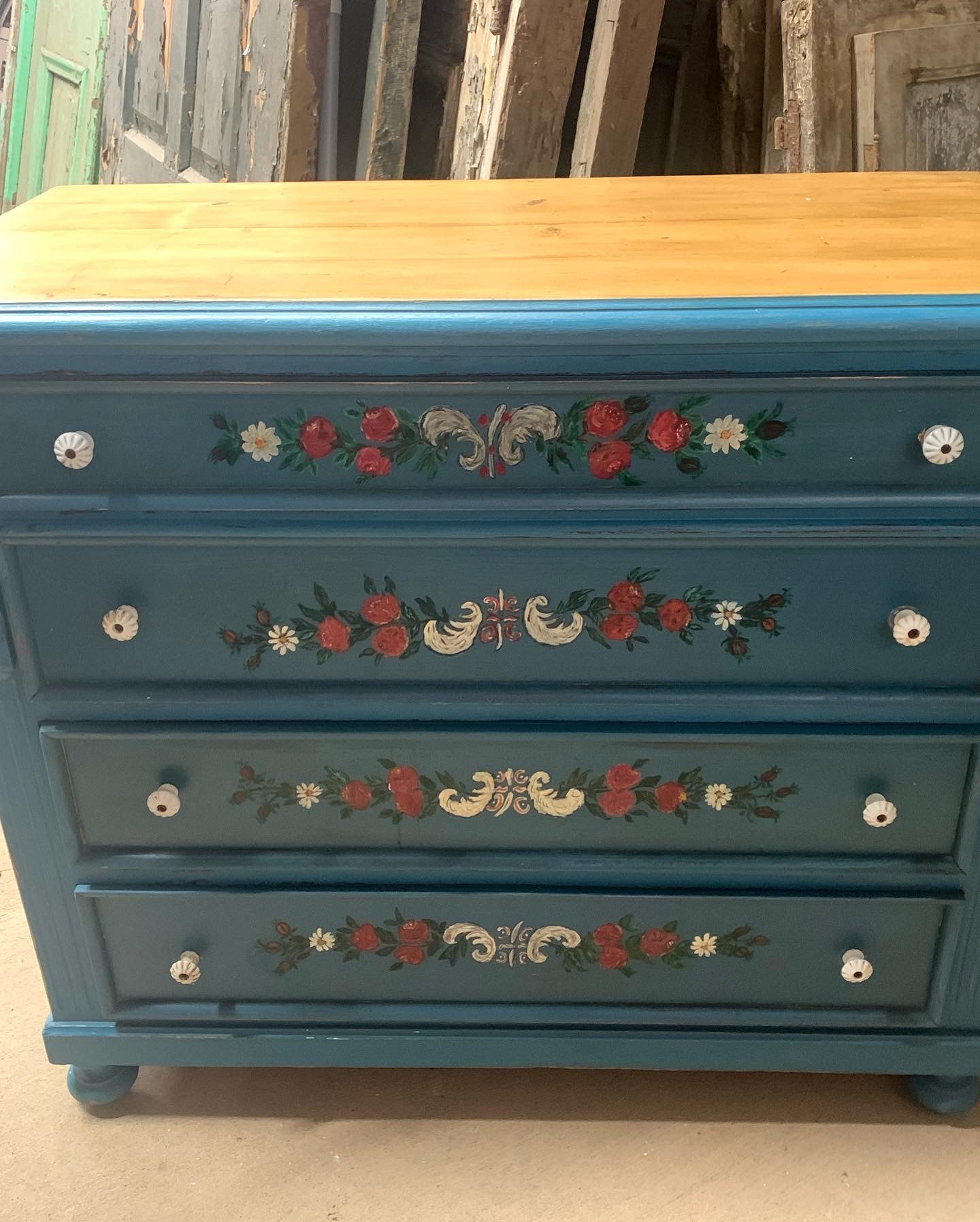 European Hand painted Chest
